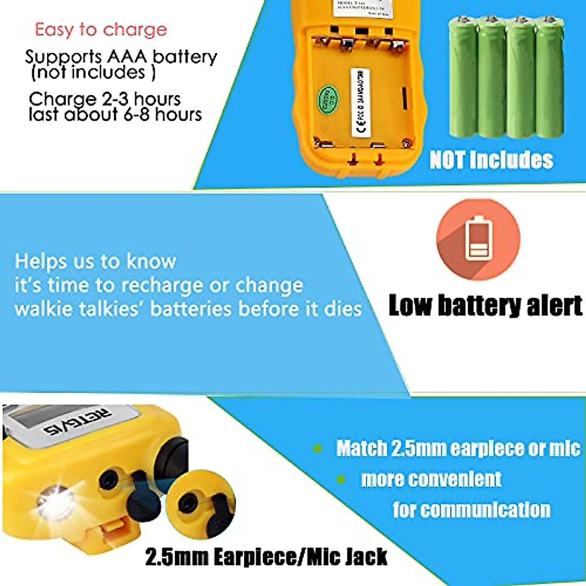 Retevis RT388 Walkie Talkies for Kids,22CH Long Range Walkie Talkie,Toys with Flashlight,Birthday Gifts Boys Girls Outdoor Indoor Cosplay Camping Hiking(Yellow,2 Pack)