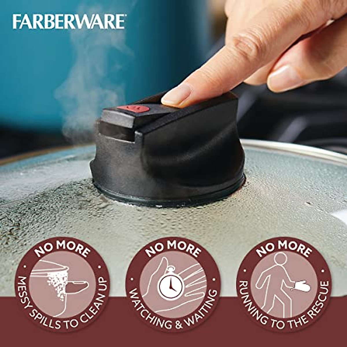 Farberware Smart Control Nonstick Frying/Skillet/Everything Pan with Lid and Side Handles, 11.25 Inch, Aqua