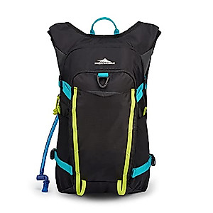 High Sierra Hydrahike 2.0 Hydration Backpack with 2L Reservoir, for Hiking, Biking, Camping, Traveling, Black, 8L