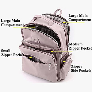 Backpack Purse for Women Casual Nylon Waterproof Backpack for Teen Girls Mutiple Pockets School Bag Travel Work Daypacks Black
