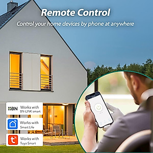 HBN Outdoor Smart Plug, Wi-Fi Heavy Duty Outlet with 3 Independent Outlets, Compatible with Alexa and Google Assistant, IP44 Waterproof, Voice & Remote Control Outlet, No Hub Required, ETL Listed