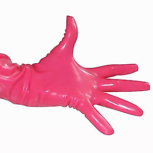 EXLATEX Latex Rubber Black Long Gloves Outfits Accessory Plus Size (Large, Black)