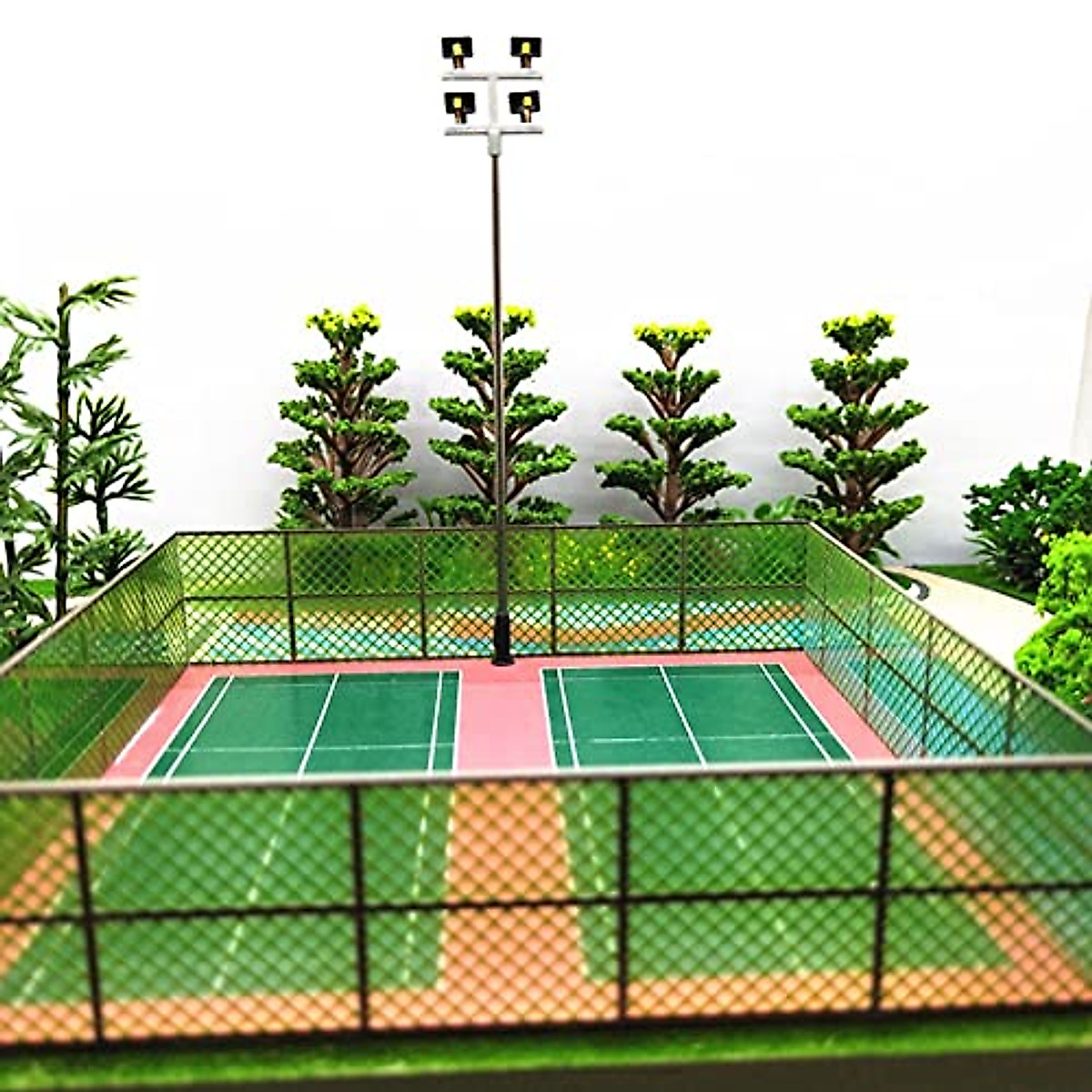 OUYOO 4 PCS HO Scale Model Lighting Tower,Tower Lights Model Lights Layout Lamppost for /Garden/Playground/Stadium