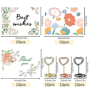 Caliee 30 PCS Card Holders Memo Clip Holder Table Card Holders Picture Holder for Desk Thirty Greeting Cards Cute Table Number Holders Small Size Table Card Holder Table Number Stands