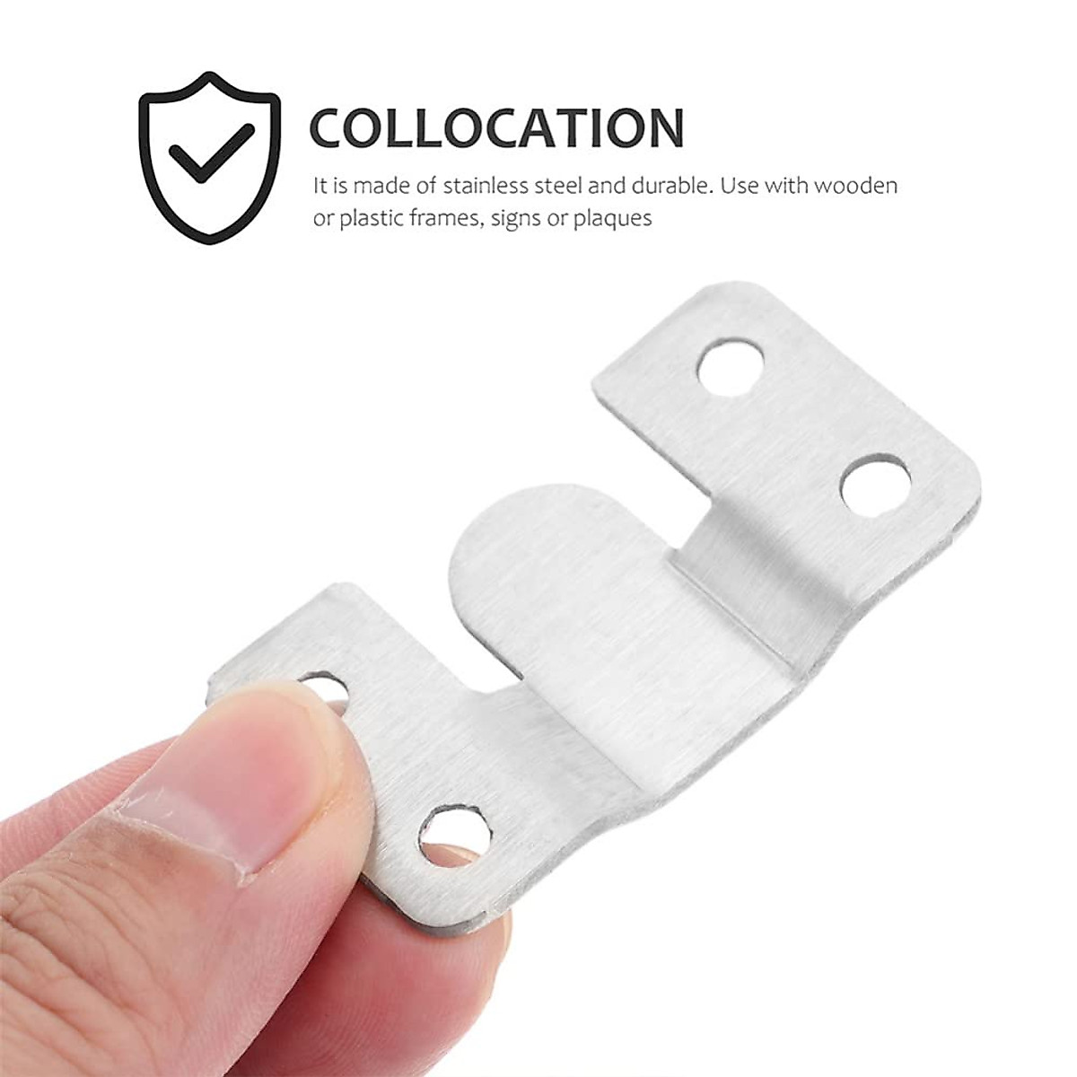 Angoily 15 Pairs Frame Hanger Picture Frame Backing Clips Interlocking Photo Frame Hook Mirror Brackets Interlocking Hooks Mirror Mount Keyhole Bracket Back Clip French Stainless Steel