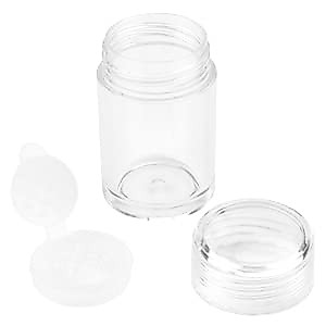 6 Packs Clear Plastic Loose Powder Jar 10 ml Empty Face Powder Case Eyeshow Powder Box Makeup Concealer Powder Sifter Container Cosmetic Powder Sample Pots Bottles