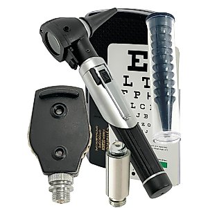 Premium Fiber Optic 3.2V Pro Led Otoscope Set Ent with Hard Case Plus 1 Extra Bulb Cynamed