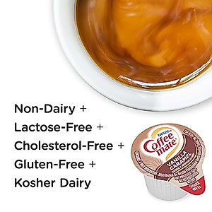 Nestle Coffee mate Coffee Creamer, Vanilla Caramel, Liquid Creamer Singles, Non Dairy, No Refrigeration, 0.37 Fl Oz (Pack of 180)