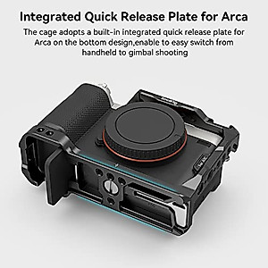SmallRig Full Cage with Silicone Side Handle for Sony A7C, Comes with Locating Holes for ARRI, Quick Release Plate for Arca and Cold Shoe Mount - 3212B