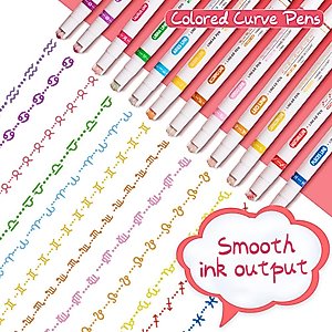 TSFGDYL 12Pcs Colored Curve Highlighter Pen Set,Double Tip Marker Pens With Twelve Constellations Pattern,Perfect For Reading Mark,Back To School Supplies