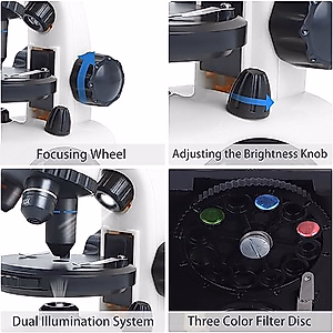 Microscope for Kids, Kids Microscope Kit, 40x-750x Microscope Kit for Kids 5-7 8-12, Educational STEM & Science Toys with Slides, Phone Adapter, Gifts Toys for Boys Girls Ages 5-6-7-8-12-13