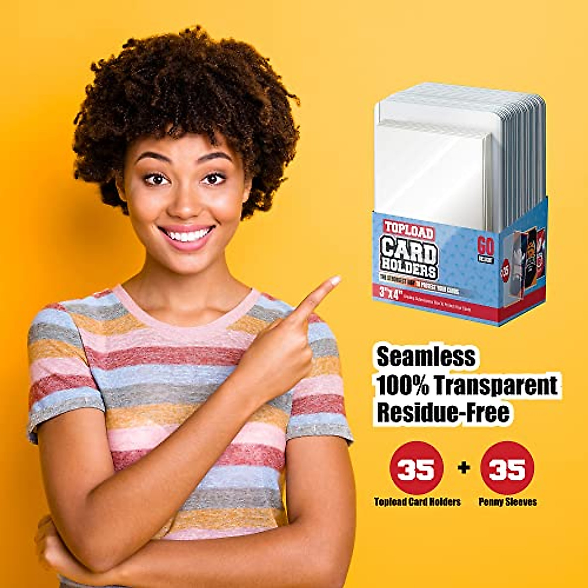 Top Loaders for Cards -35 Top Loaders and 35 Penny Sleeves - Baseball Card Sleeves - Standard Size 3'' x 4'' Toploader 35pt