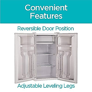 BLACK+DECKER BCRK32W Compact Refrigerator Energy Star Single Door Mini Fridge with Freezer, 3.2 Cubic Ft., White