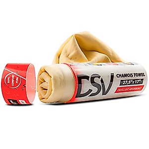 DSV Standard Premium Car Care Towel, Drying Super Absorbent Chamois Cloth for Car Wash, Spotless & Scratch and Lint Free Shine – 27.5 X 17 inches, 1 - Pack