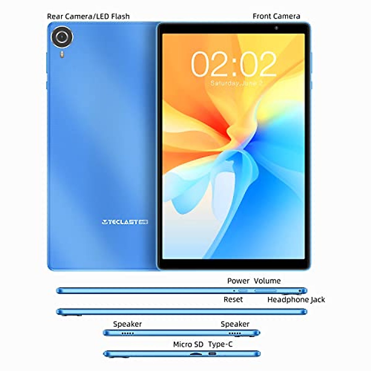 TECLAST Tablet 10 inch Android 12 Tablets, P25T 4GB RAM 64GB ROM 1TB Expand Android Tablet, Tableta with 1.8Ghz 4-core CPU, 2.4G+5G WiFi 6, 10.1'' IPS Screen, Dual Cameras, Bluetooth 5.0, Stereo, GMS