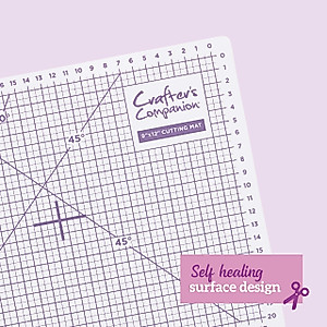 Crafter's Companion Cutting Mat for Paper and Card Crafting & Cutting Projects-12 x 9 Inch, Clear