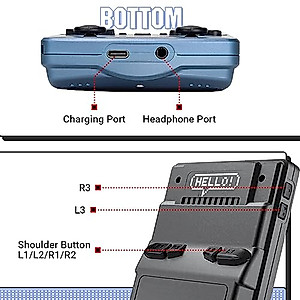 GKD Mini Plus Classic Handheld Retro Game Console 16GB+128GB with 10000 Games, 3.5-inch IPS Screen Portable Arcade Rechargeable Games Emulators for Kids and Adults (Blue)