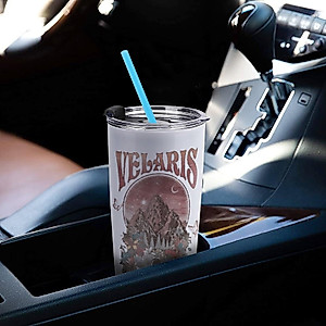 Velaris City Of Starlight Tumbler Acotar The Night Court Bookish 20 Oz Stainless Steel Insulated Tumblers with Lid And Straw Bookish Acotar Travel Coffee Mug Gifts