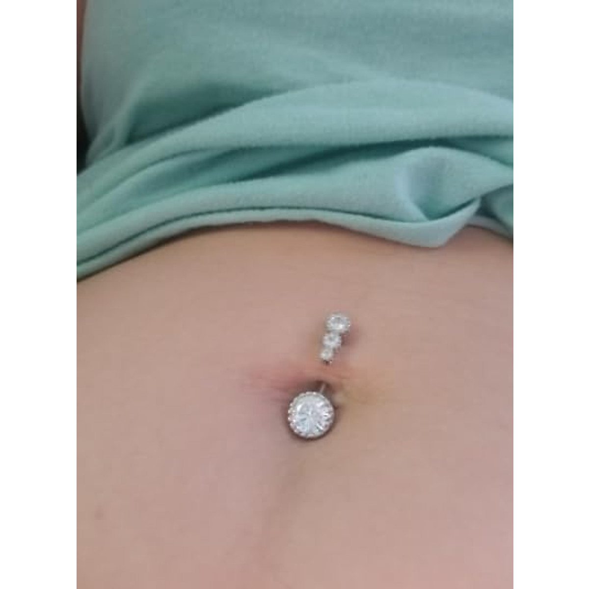 VCMART 14G Belly Button Ring Heart Clear Round Sunflower Diamond Opal Belly Button Rings Surgical Steel Diamond Belly Rings for Women Navel Rings Navel Piercing Jewelry Belly Button Piercing Jewelry