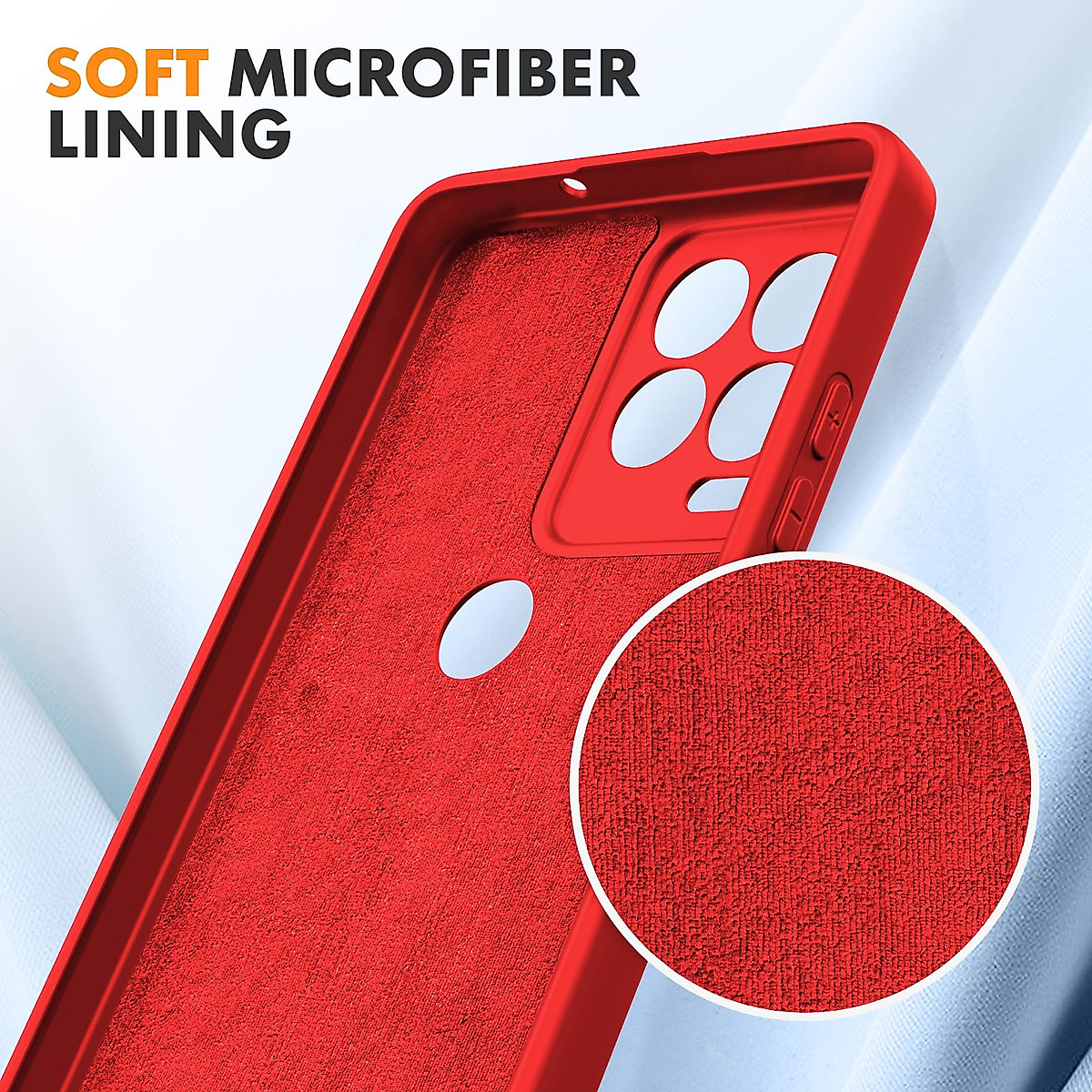 Oududianzi Case for Moto g-Stylus 5G 2021 Case,[2 Tempered Glass Screen Protector], Soft TPU Liquid Silicone Case, Shockproof Rubber Silicone Gel Case-Red