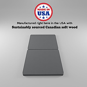 Mattress Solution, 1.5-Inch Split Bunkie Board for Mattress/Bed, Fully Assembled, Improved Comfort and Support, Twin, Grey