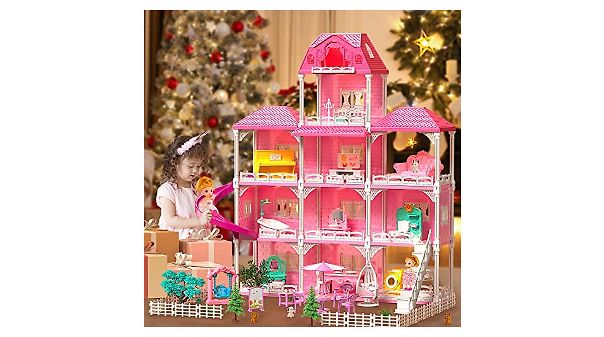 TEMI Dream Doll House - 4-Story Playhouse for Kids