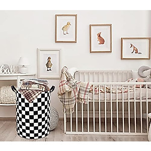 HIYAGON Boys Laundry Basket hamper Kids Storage Basket Car Toy Organizer Bins for Room Decor,Gift Basket for Bedroom(Racing Flag)