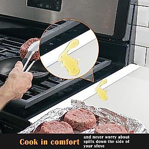 Silicone Stove Counter Gap Cover Kitchen Counter Gap Filler by Kindga 25" Long Gap Filler Sealing Spills Between Kitchen Appliances Washing Machine and Stovetop, Set of 2 (White)