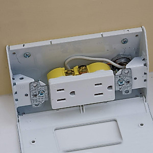 Bryant Electric RU100W tradeSELECT Under Cabinet/Counter Power Distribution Box, Slim Fit, White Metal