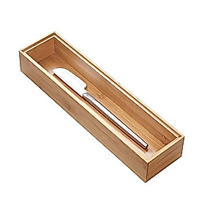 iDesign 41850 InterDesign Stackable Box-Bamboo, 3” x 12” x 2” Formbu Drawer Organizer - 3" x 12" x 2", 3" x 12"
