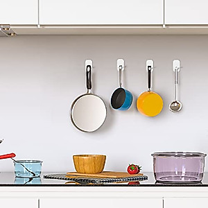 INNÔPLUS Adhesive Hooks, Utility Hooks Heavy Duty, Wall Hooks for Kitchen Bathroom Office, Removable Waterproof Hooks for Hanging, Hooks for Backpack, hat, Scarf, Belt, Hanging Coats (6 Pack, White)