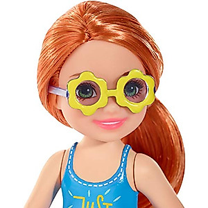 Barbie Club Chelsea Doll, 6-inch Redhead with Flower-Shaped Sunglasses, Multi