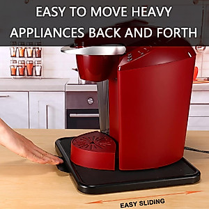 Kitchen Caddy Sliding Tray, Appliance Coffee Maker Slider Large Rolling Tray Under Cabinet Countertop Storage Moving Sliders for Stand Mixer Air Fryer Toaster Blender with Wheels (13.8'' W × 11.7''D)