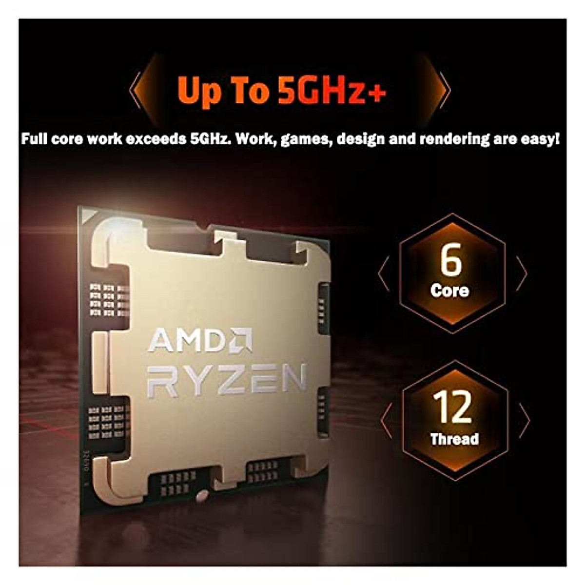Computer Components AMD Ryzen 5 7600X R5 7600X 4.7 GHz 6-Core 12-Thread CPU Processor 5NM L3=32M 100-000000593 Socket AM5 New But Without Cooler Mature Technology