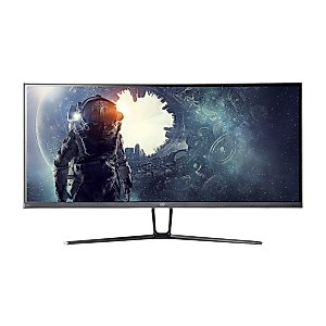 Monoprice 35 Inch Zero-G Curved Ultrawide Gaming Monitor V2-1800R, 21:9, 3440x1440p, UWQHD, 120Hz, AMD FreeSync, 4ms, HDMI, DisplayPort, VA,Black