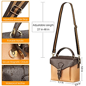 FINPAC Protective Case Leather Crossbody Handbag for Fujifilm Instax Mini 12/11/9/8+/8/90/70/40/26+/25/7s/Mini LiPlay/Square SQ1/SQ6/SQ40 Polaroid PIC-300 Instant Camera with Film Pack Pocket, Brown