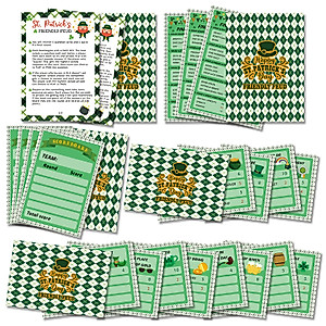 BEUFSE St' Patricks Day Friendly Feud Game Set, St' Patricks Day Party Game Supplies, St' Patricks Day Games for Adults, Feud Quiz, Family Activity, Family Games Night, Fun Holiday Game SC001