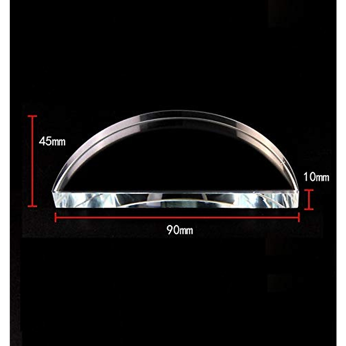 Optical Glass Semicircle Lens Physical Teaching Equipment 2pcs