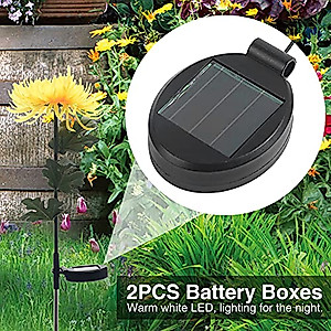 2 Pack Solar Light Replacement Top Part Panel for Outdoor Hanging Lanterns - Solar Lantern Lamp Led Replacement Top Battery Box for Garden Patio Walkway Yard(Black)