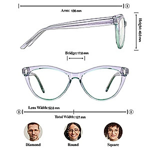 ZENNI Blue Light Blocking Glasses for Women Stylish Lavender TR90 Cat-Eye Frame Relieve Digital Screen Eye Strain Light Eyewear UV Protection