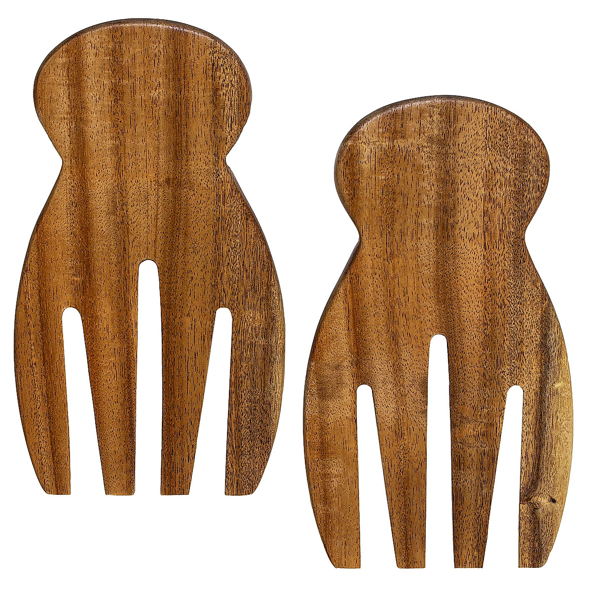 TB Home Acacia Wood Salad Hands, Set of 2 Wooden Salad Servers, Serving Set Great for Tossing and Serving Salad, Pasta and More