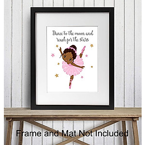 Black Wall Art for African American Girl Black Girl Gifts African American Girl Gifts - African American Wall Art - Afro Wall Art - Ballerina Wall Decor - African American Little Girls Room Decor 8x10