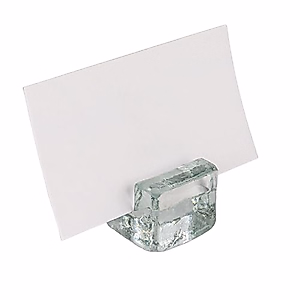 Creative Co-Op Glass Cube Place Card/Photo Holders with Paper Cards, Clear, Set of 6
