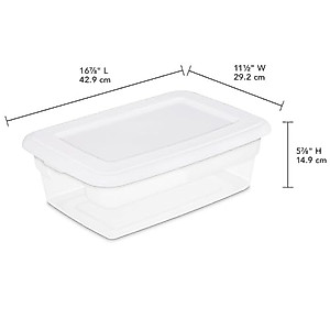 QQLADY 12 Quart Stackable Plastic Storage Bins with Lids, Clear Containers with Lids, Durable Nestable Closet, Garage, Totes, Tubs Boxes Organizing, 1 Pack