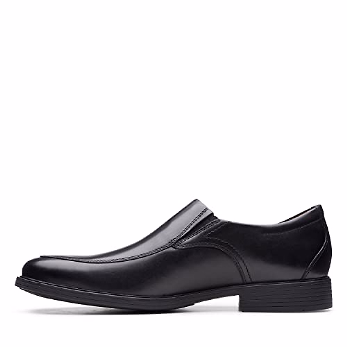 Clarks Men's Whiddon Plain Loafer, Black Leather, 9.5 Wide