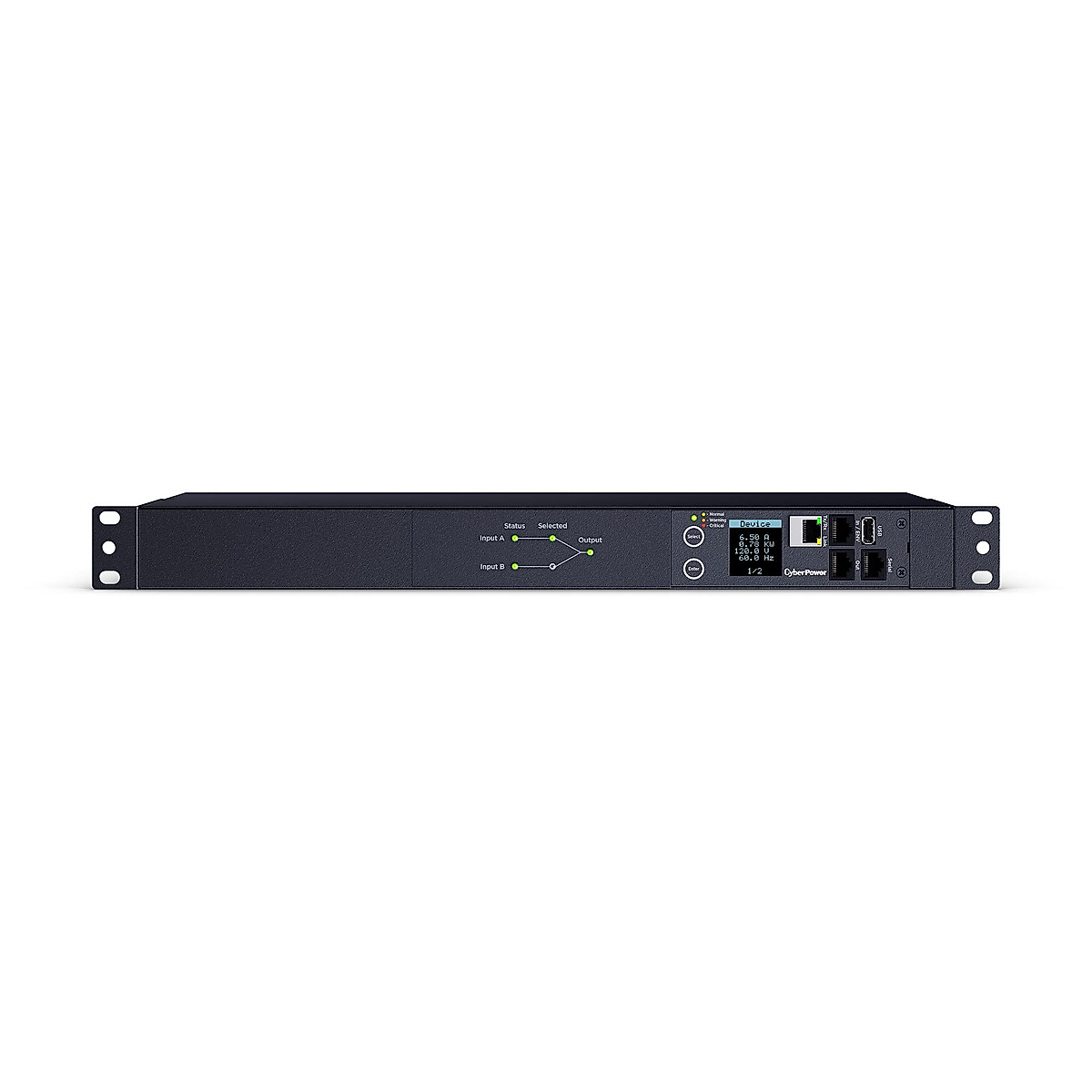 CyberPower PDU44002 Switched ATS PDU, 100-120V, 20A (Derated to 16A), 10 Outlets, 1U Rackmount