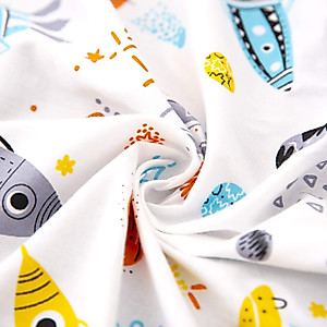 Brandream Baby Boys Crib Sheet Sets Outer Space, Rocket & Planet Fitted Crib Sheets,2 Pack Navy/White Baby Infant Newborn Crib Mattress Sheet 100% Cotton,Galaxy Theme