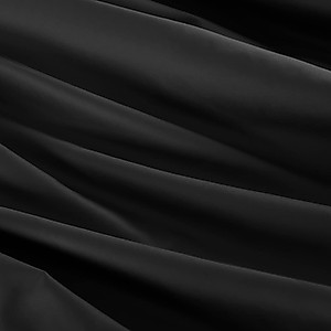 100% Egyptian Cotton Fitted Sheet Twin Size Black, 600 Thread Count, 8-16" Deep Pocket Sheet, Soft & Elastic Sateen Weave Bottom Sheet for Hotel & Home (Black, 1 Pack Fitted Sheet Only,Twin)