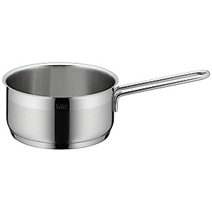 Silit Pot Set 7-Piece Diamant Pouring Rim Glass Lid Stainless Steel Polished Suitable for Induction Hobs Dishwasher-Safe