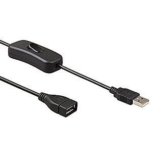 Onite 2pcs of Male to Female USB Cable with ON/Off Switch,Extension USB Cord for Raspberry Pi & Arduino LED Strip String - Easy Start/Reboot